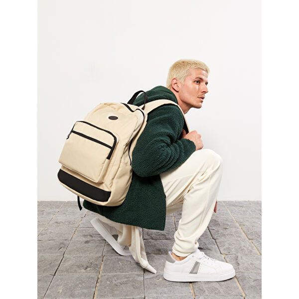 Renk Bloklu Erkek Sırt Çantası