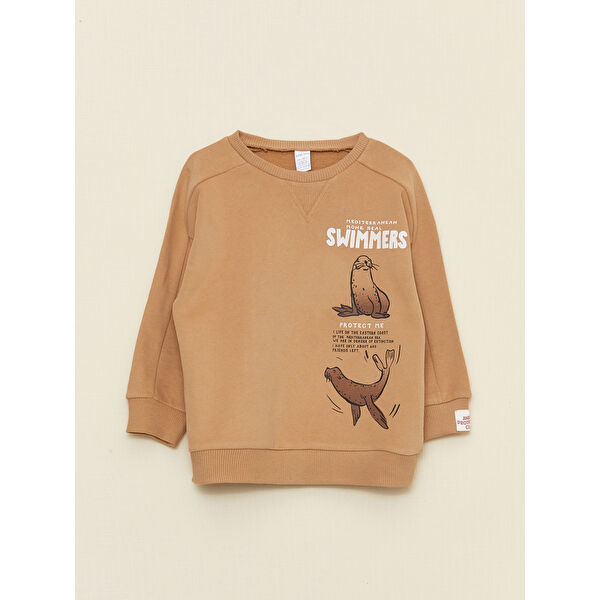 Bisiklet Yaka Uzun Kollu Baskılı Erkek Bebek Sweatshirt Bisiklet Yaka Uzun Kollu Baskılı Erkek Bebek Sweatshirt