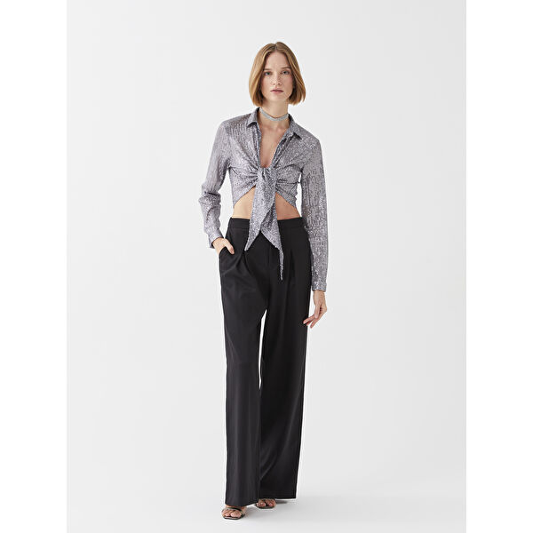 Gömlek Yaka Pul İşlemeli Uzun Kollu Kadın Abiye Gömlek Gömlek Yaka Pul İşlemeli Uzun Kollu Kadın Abiye Gömlek