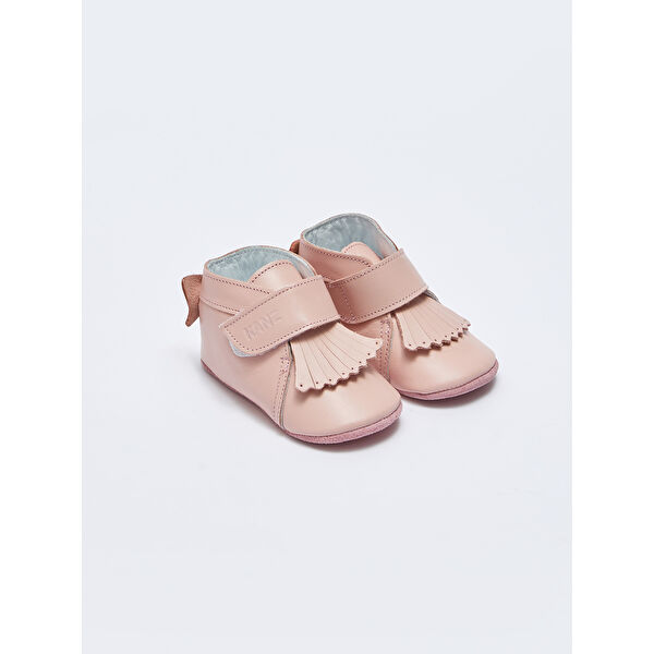 Hakiki Deri Cırt Cırtlı Kız Bebek İlk Adım Ayakkabısı