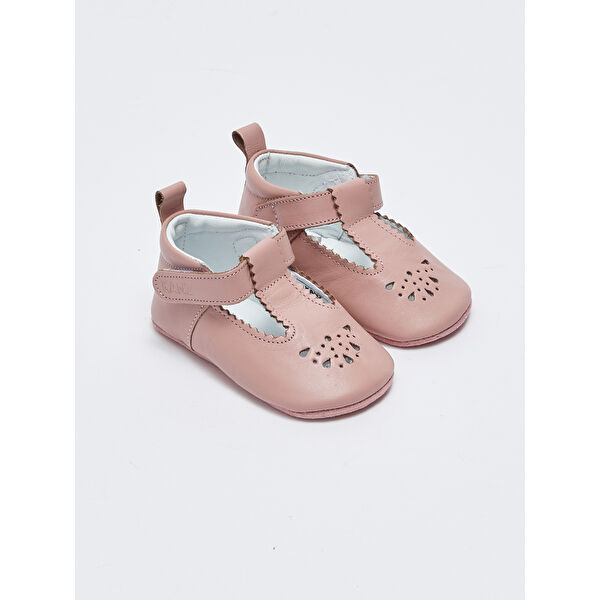 Hakiki Deri Cırt Cırtlı Kız Bebek İlk Adım Ayakkabısı