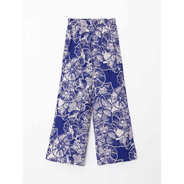 Beli Lastikli Rahat Kalıp Desenli Viskon Kadın Pantolon Beli Lastikli Rahat Kalıp Desenli Viskon Kadın Pantolon