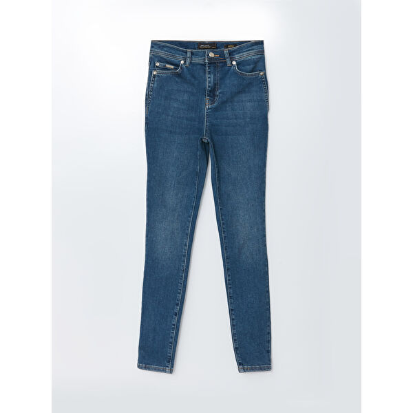 Yüksek Bel Süper Skinny Düz Kadın Jean Pantolon Yüksek Bel Süper Skinny Düz Kadın Jean Pantolon