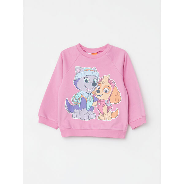 Bisiklet Yaka Uzun Kollu Paw Patrol Baskılı Kız Bebek Sweatshirt Bisiklet Yaka Uzun Kollu Paw Patrol Baskılı Kız Bebek Sweatshirt
