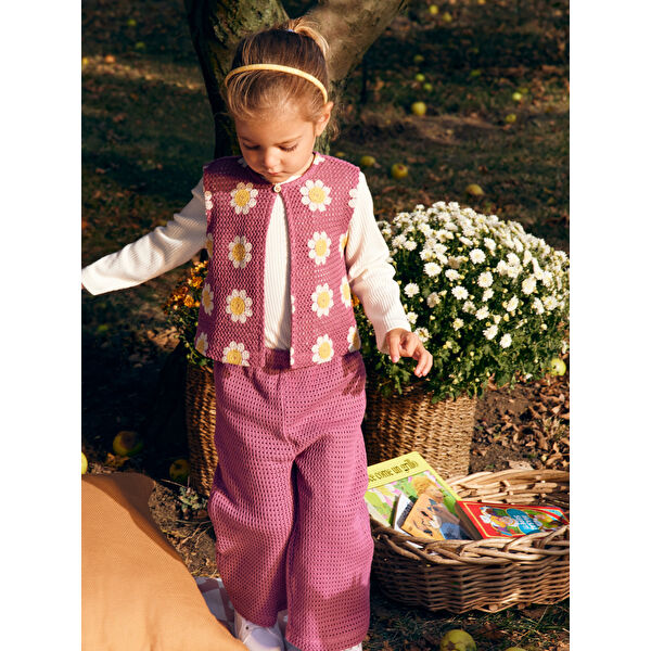 Beli Lastikli Basic Dantel Detaylı Kız Bebek Pantolon Beli Lastikli Basic Dantel Detaylı Kız Bebek Pantolon