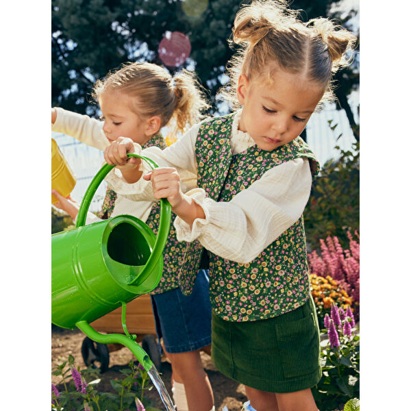 Bisiklet Yaka Uzun Kollu Nakış Detaylı Kız Bebek Gömlek