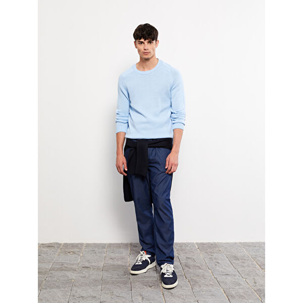 Bisiklet Yaka Uzun Kollu Erkek Triko Kazak