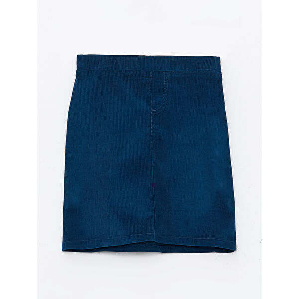 Beli Lastikli Basic Kadife Kız Çocuk Etek