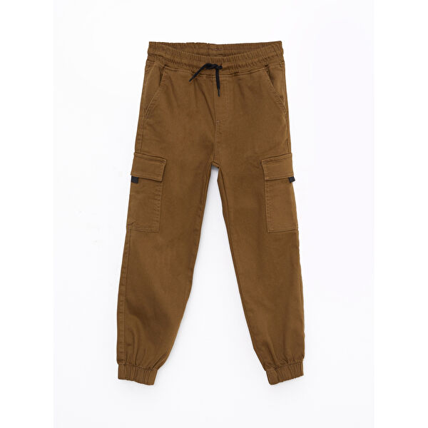 Beli Lastikli Basic Gabardin Erkek Çocuk Kargo Pantolon Beli Lastikli Basic Gabardin Erkek Çocuk Kargo Pantolon