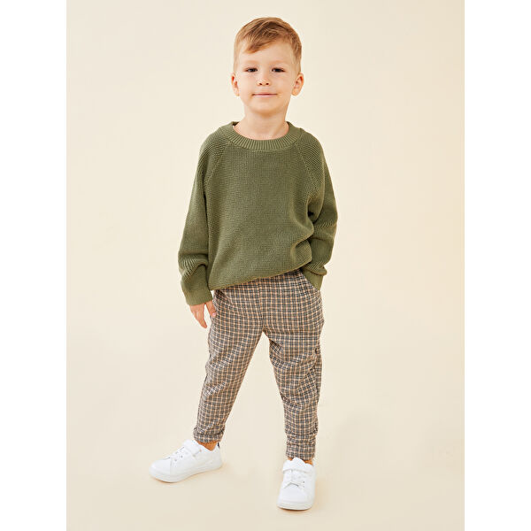 Beli Lastikli Ekose Desenli Erkek Bebek Eşofman Altı Beli Lastikli Ekose Desenli Erkek Bebek Eşofman Altı