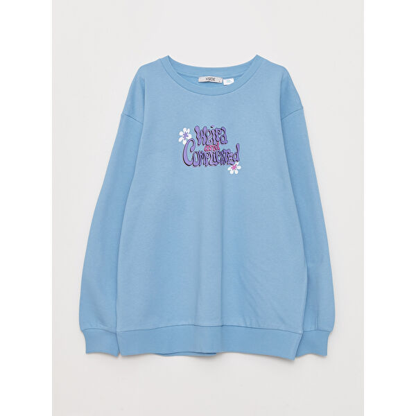 Bisiklet Yaka Lilo & Stitch Baskılı Uzun Kollu Kadın Sweatshirt Bisiklet Yaka Lilo & Stitch Baskılı Uzun Kollu Kadın Sweatshirt