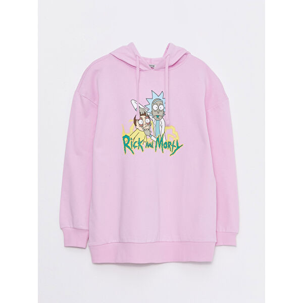 Kapüşonlu Ricky ve Morty Baskılı Uzun Kollu Kadın Sweatshirt Kapüşonlu Ricky ve Morty Baskılı Uzun Kollu Kadın Sweatshirt