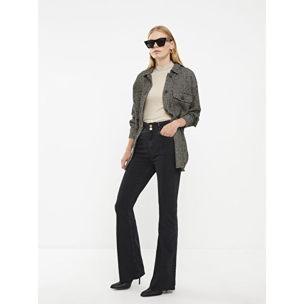 Yüksek Bel Straight Kadın Jean Pantolon