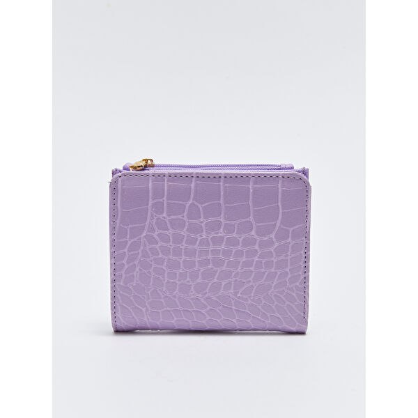Deri Görünümlü Kroko Desenli Kadın Cüzdan