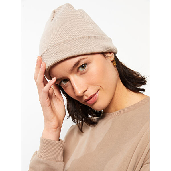 Düz Kadın Triko Bere