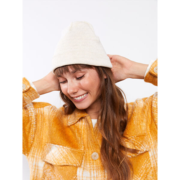 Düz Kadın Triko Bere