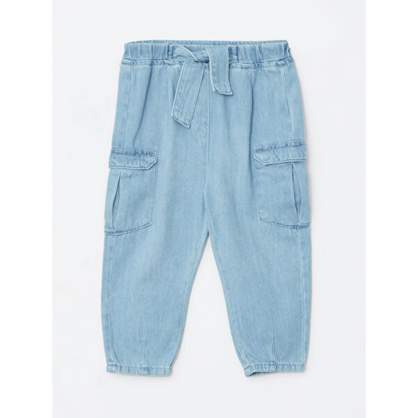 Beli Lastikli Basic Kız Bebek Jean Pantolon Beli Lastikli Basic Kız Bebek Jean Pantolon