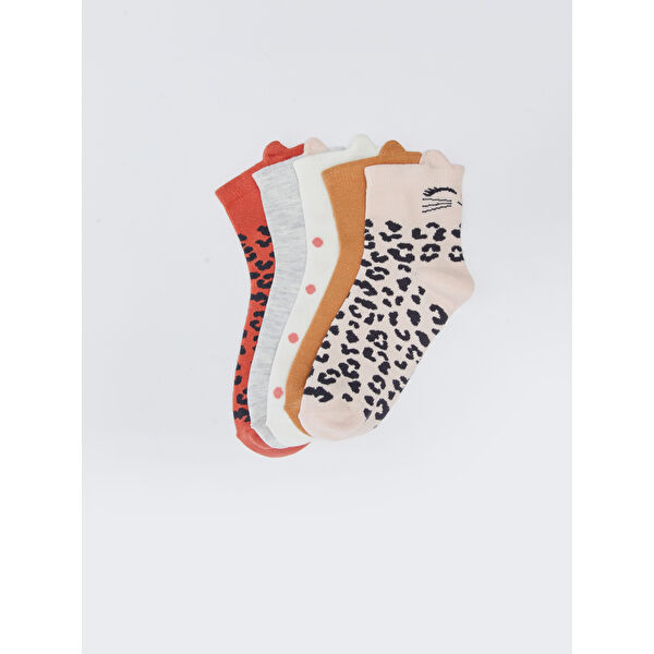 Desenli Kız Çocuk Soket Çorap 5'li