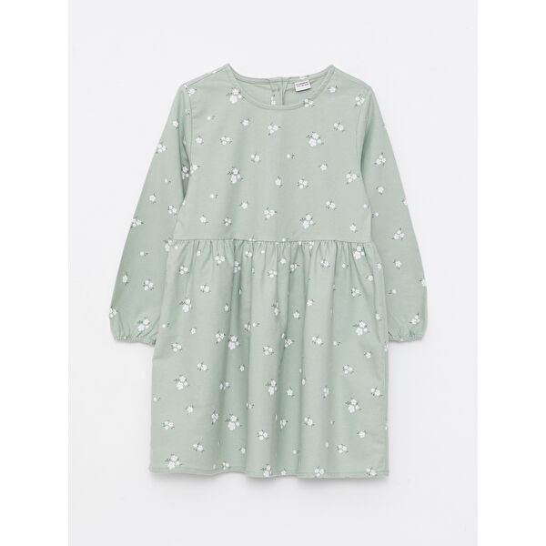 Bisiklet Yaka Desenli Uzun Kollu Kız Çocuk Elbise Bisiklet Yaka Desenli Uzun Kollu Kız Çocuk Elbise