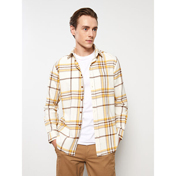 Regular Fit Uzun Kollu Ekose Erkek Gömlek