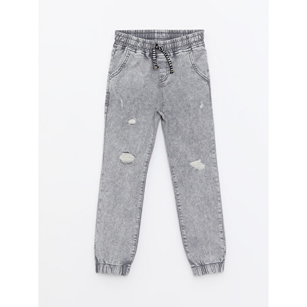 Beli Lastikli Yırtık Detaylı Erkek Çocuk Jean Jogger Pantolon Beli Lastikli Yırtık Detaylı Erkek Çocuk Jean Jogger Pantolon