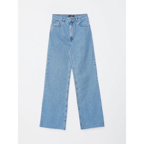 Yüksek Bel Straight Kadın Jean Pantolon