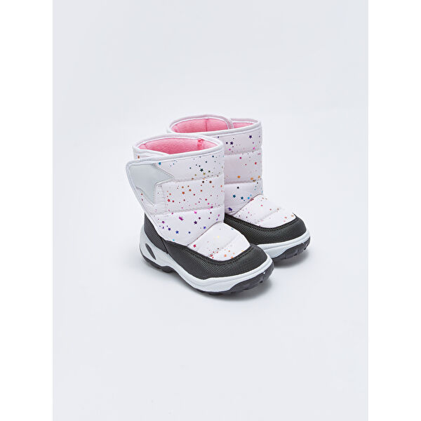 Baskılı Cırt Cırtlı Kız Bebek Kar Botu