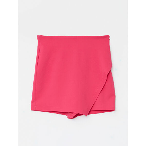 Beli Fermuarlı Düz Kadın Şort Etek