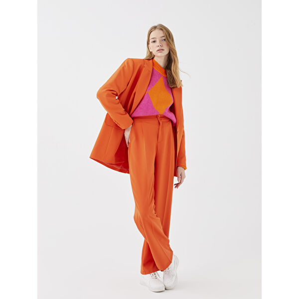 Rahat Kalıp Düz Kadın Pantolon Rahat Kalıp Düz Kadın Pantolon