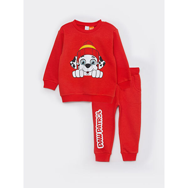 Bisiklet Yaka Uzun Kollu Paw Patrol Baskılı Erkek Bebek Sweatshirt ve Pantolon 2'li Takım Bisiklet Yaka Uzun Kollu Paw Patrol Baskılı Erkek Bebek Sweatshirt ve Pantolon 2'li Takım