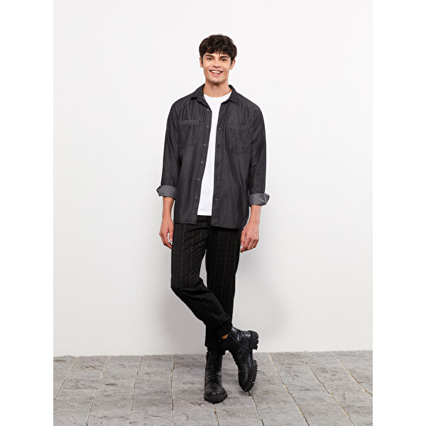 Rahat Kalıp Uzun Kollu Erkek Gömlek