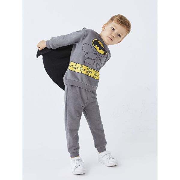 Bisiklet Yaka Uzun Kollu Batman Baskılı Erkek Bebek Kostüm Bisiklet Yaka Uzun Kollu Batman Baskılı Erkek Bebek Kostüm