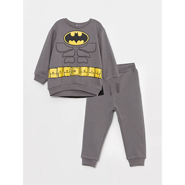 Bisiklet Yaka Uzun Kollu Batman Baskılı Erkek Bebek Kostüm Bisiklet Yaka Uzun Kollu Batman Baskılı Erkek Bebek Kostüm