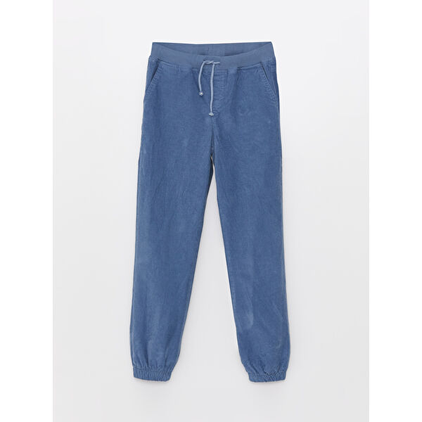 Beli Lastikli Basic Kadife Erkek Çocuk Jogger Pantolon Beli Lastikli Basic Kadife Erkek Çocuk Jogger Pantolon
