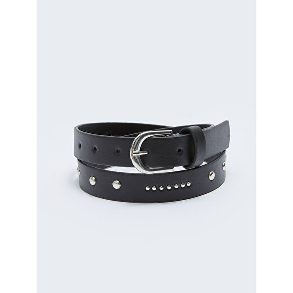 Deri Görünümlü Kız Çocuk Kemer