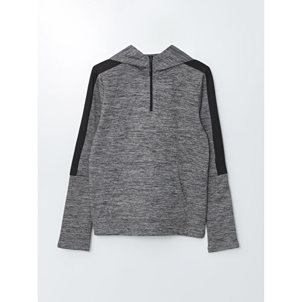 Kapüşonlu Renk Bloklu Uzun Kollu Kadın Sweatshirt Kapüşonlu Renk Bloklu Uzun Kollu Kadın Sweatshirt