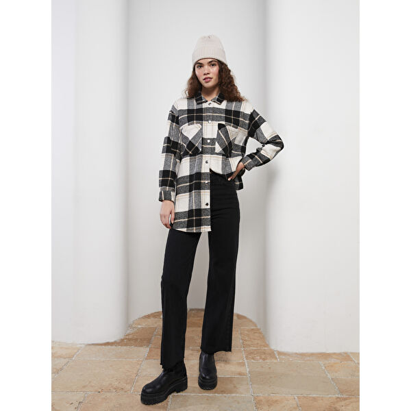 Wideleg Düz Kadın Jean Pantolon