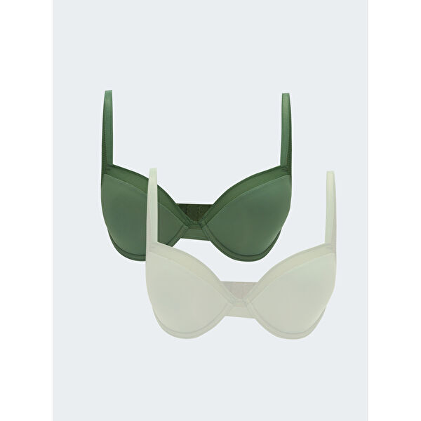 Balenli Dolgusuz Düz Tişört Sütyen 2'li Paket