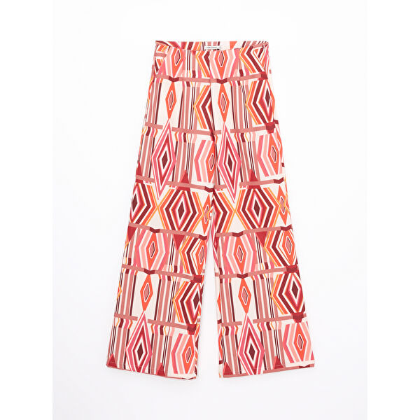 Rahat Kalıp Desenli Kadın Pantolon