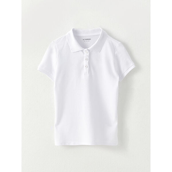 Polo Yaka Basic Kısa Kollu Kız Çocuk Tişört Polo Yaka Basic Kısa Kollu Kız Çocuk Tişört