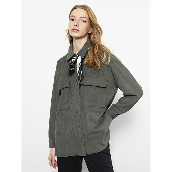 Düz Uzun Kollu Kadife Oversize Kadın Gömlek Ceket Düz Uzun Kollu Kadife Oversize Kadın Gömlek Ceket