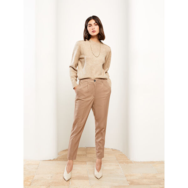 Havuç Kesim Düz Gabardin Kadın Pantolon Havuç Kesim Düz Gabardin Kadın Pantolon