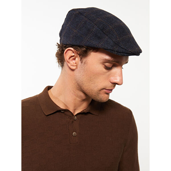 Ekose Desenli Erkek Kasket