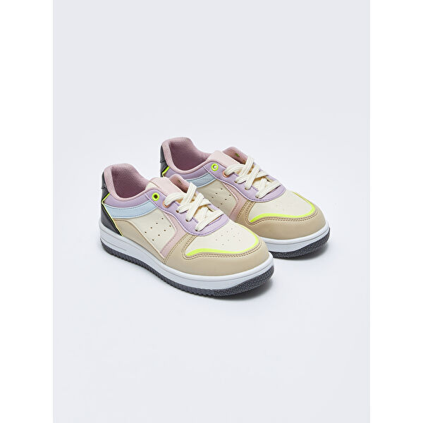 Bağcıklı Renk Bloklu Kız Çocuk Aktif Spor Ayakkabı