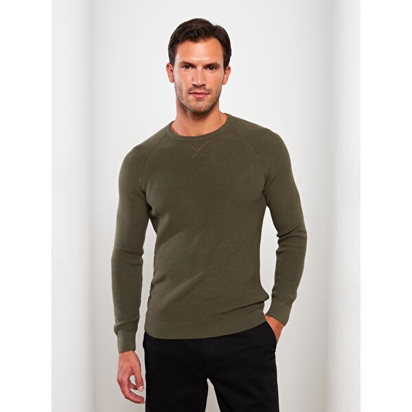 Bisiklet Yaka Uzun Kollu Erkek Triko Kazak