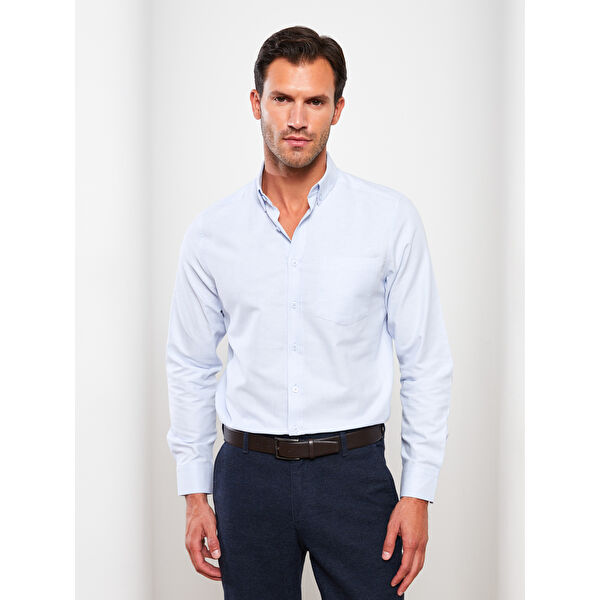Regular Fit Uzun Kollu Oxford Erkek Gömlek