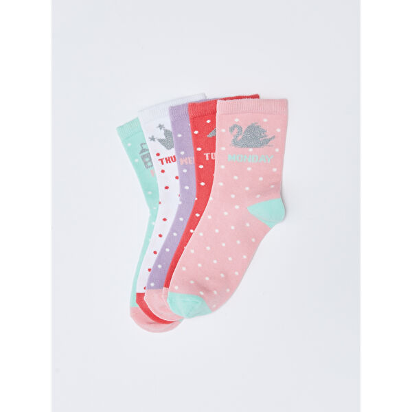 Desenli Kız Çocuk Soket Çorap 5'li
