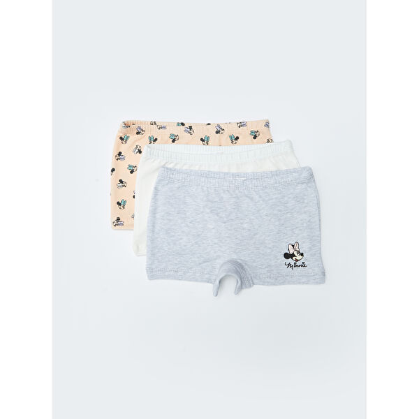 Beli Lastikli Minnie Mouse Baskılı Kız Bebek Boxer 3'lü Beli Lastikli Minnie Mouse Baskılı Kız Bebek Boxer 3'lü