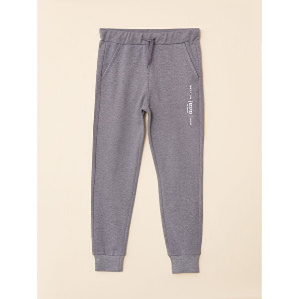 Beli Lastikli Baskılı Erkek Çocuk Jogger Eşofman Altı