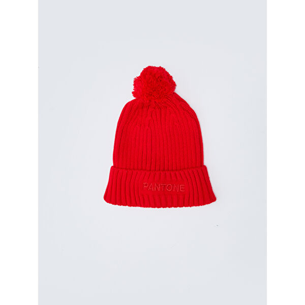 Yazı Nakışlı Ponponlu Unisex Çocuk Bere